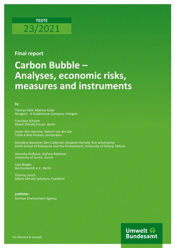 Carbon Bubble – Analyses, economic risks, measures and instruments ...