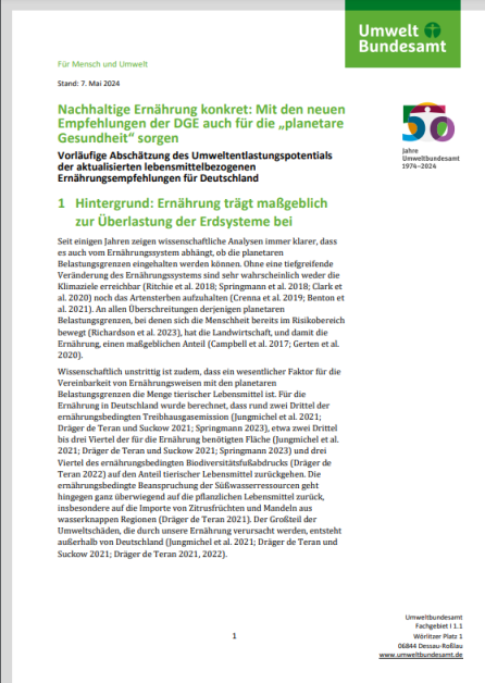 Nachhaltige Ernährung konkret: Mit den neuen Empfehlungen der DGE auch ...